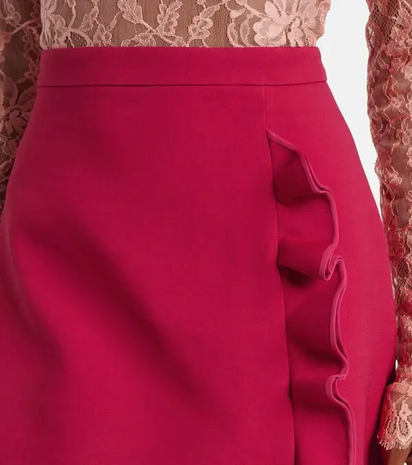 Valentino Garavani Crepe Couture Ruffled Miniskirt