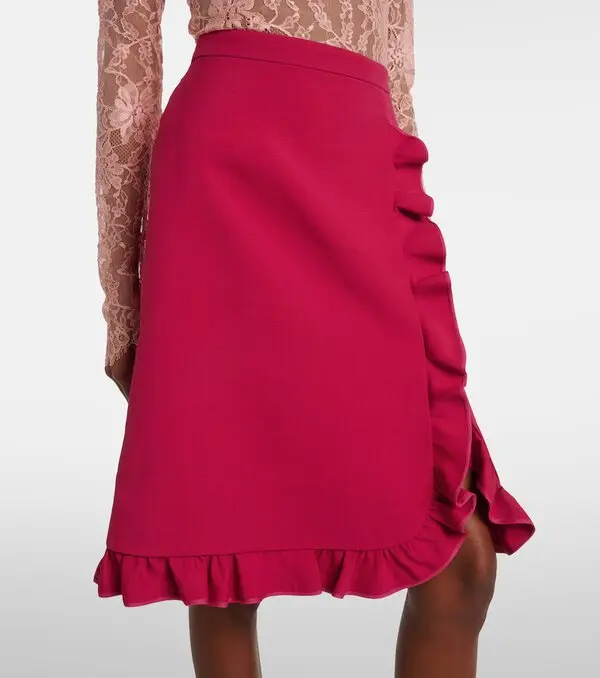 Valentino Garavani Crepe Couture Ruffled Miniskirt