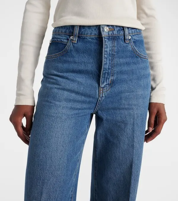 FRAME The Streamline Mid-rise Wide-leg Jeans - Blue