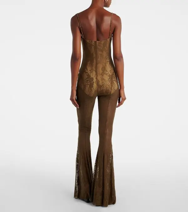 Norma Kamali Floral Lace Jumpsuit