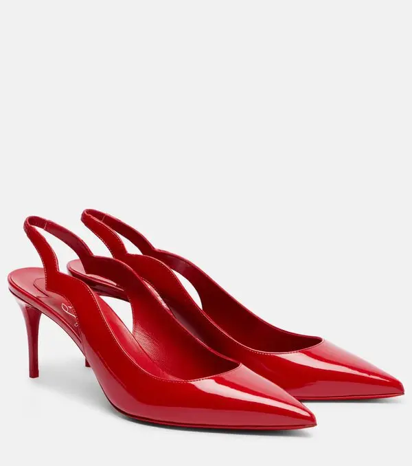 CHRISTIAN LOUBOUTIN Hot Chick 70 Patent Leather Slingback Pumps - Red
