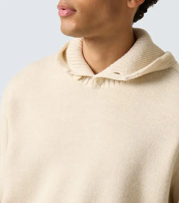 LEMAIRE Hooded Alpaca And Wool-blend Sweater