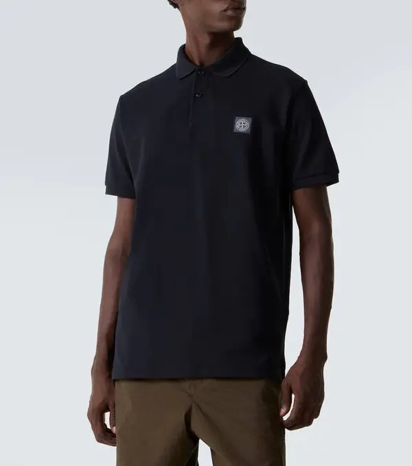 Stone Island Compass Cotton Piqué Polo Shirt - Blue