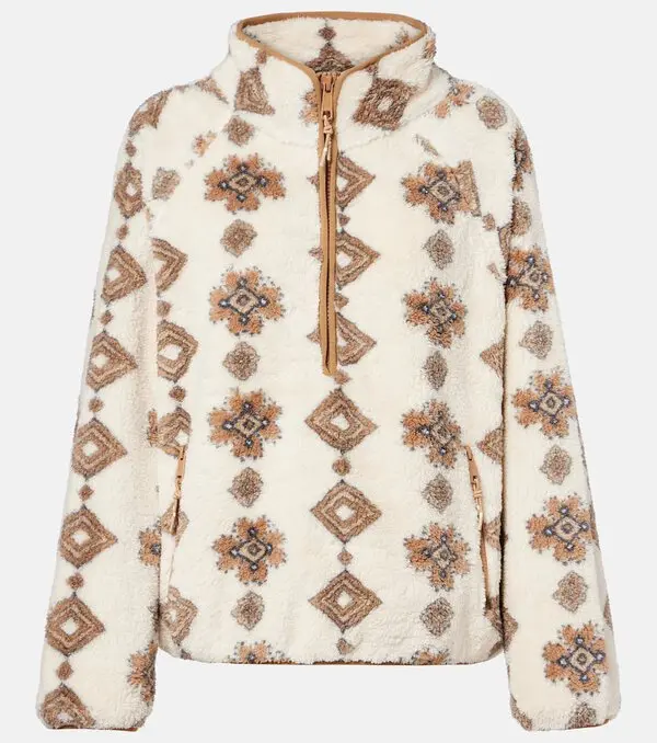 The Upside Harlow Printed Teddy Jacket - Beige