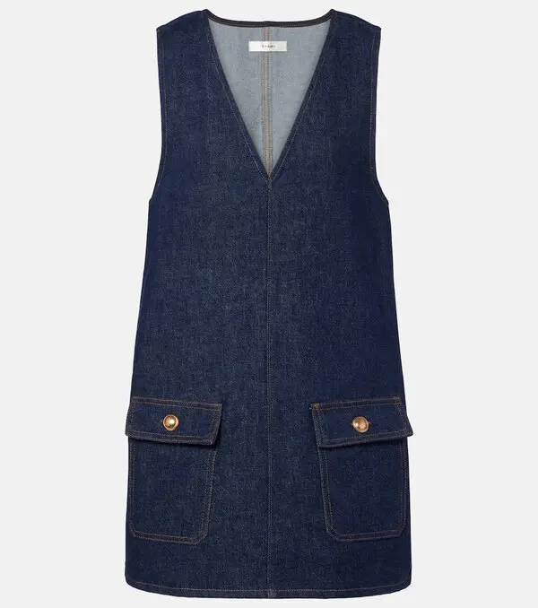 FRAME Pinafore Denim Minidress - Black