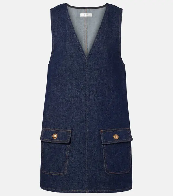FRAME Pinafore Denim Minidress - Blue