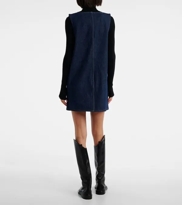 FRAME Pinafore Denim Minidress - Blue