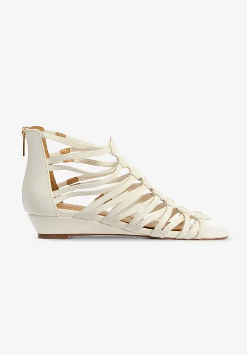 COMFORTVIEW Strappy Gladiator Sandals - White