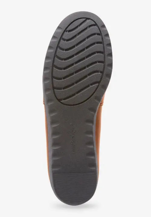COMFORTVIEW June Leather-like Slip On Flat - Cognac