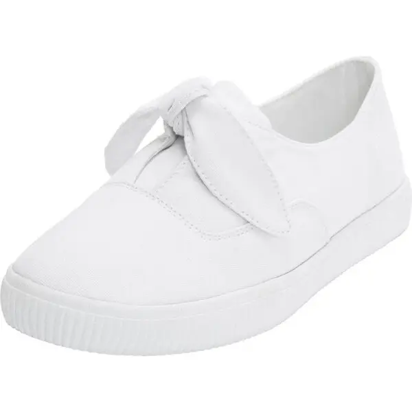 COMFORTVIEW Floral Canvas Slip-on Sneakers - White