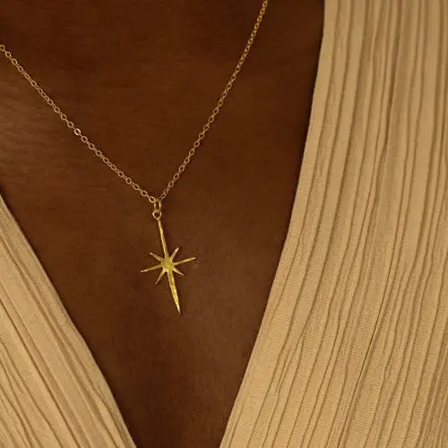 OTTOMAN HANDS Northern Star Pendant Necklace - Brass
