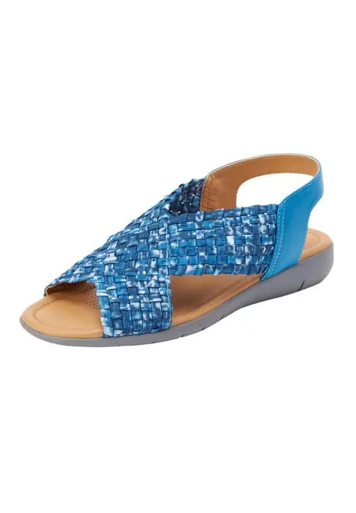 COMFORTVIEW Celestia Sling Sandal - Blue Tie Dye