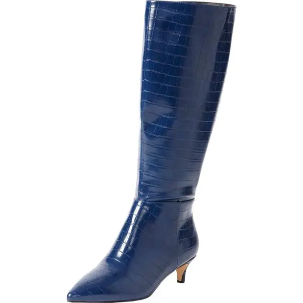 COMFORTVIEW The Poloma Tall Wide Calf Boots - Navy Croco