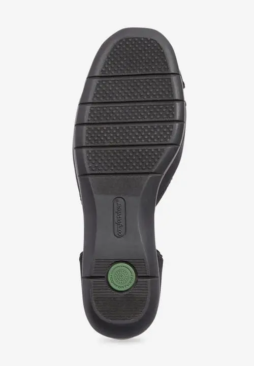 COMFORTVIEW The Cheryl Stretch Neoprene Flat - Black