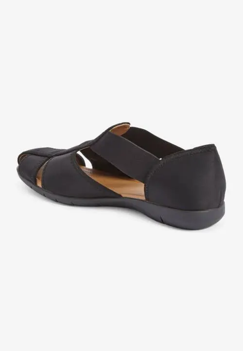 COMFORTVIEW The Cheryl Stretch Neoprene Flat - Black