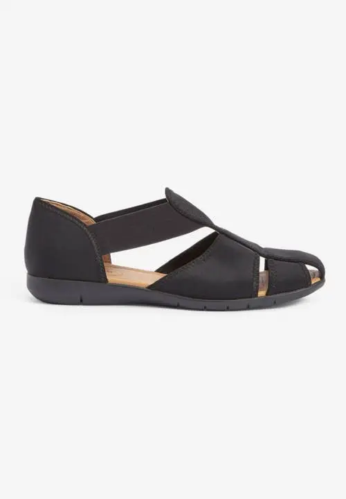 COMFORTVIEW The Cheryl Stretch Neoprene Flat - Black