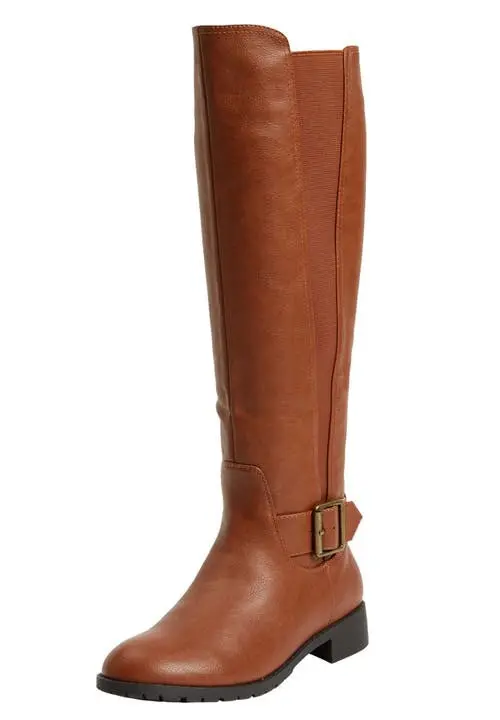 COMFORTVIEW The Milan Wide Calf Boot - Cognac