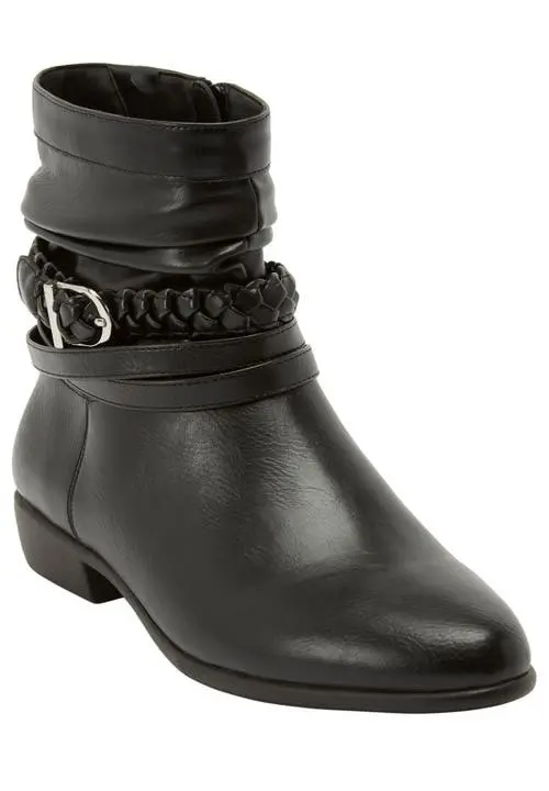COMFORTVIEW The Mickey Bootie With Braided Detailing - Black