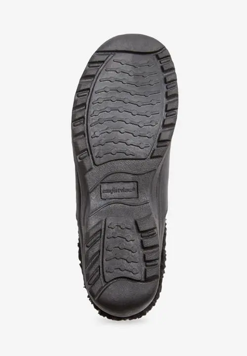 COMFORTVIEW Harlyn Slip-on Mule With Faux Fur Trim - Black