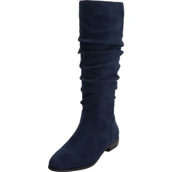 COMFORTVIEW Shelly Wide Calf Boots - Navy