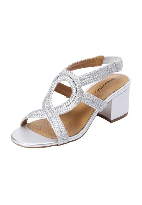 COMFORTVIEW Dorothy Block Heel Sandal - Silver
