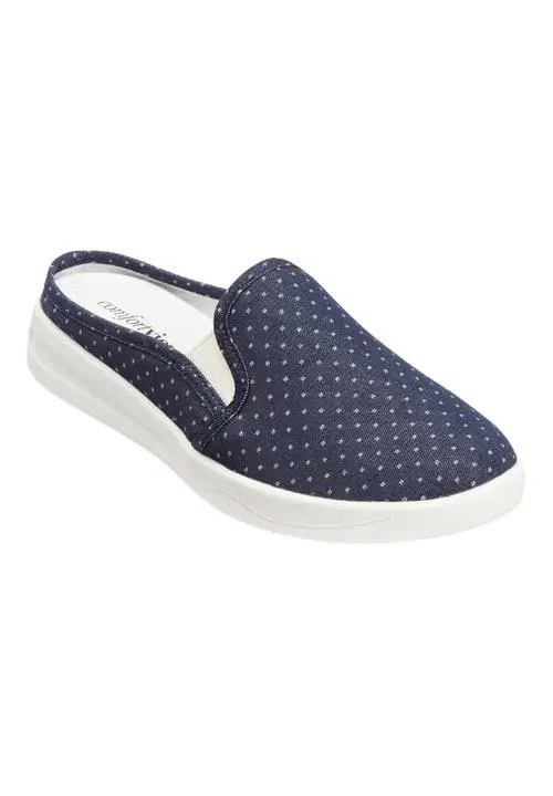COMFORTVIEW Camellia Slip-on Sneaker Mule - Denim Dot