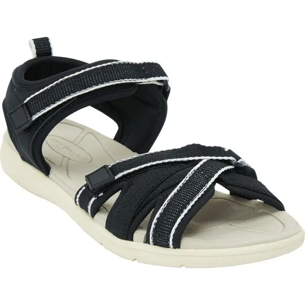 COMFORTVIEW Annora Adjustable Water Friendly Sandal - Black