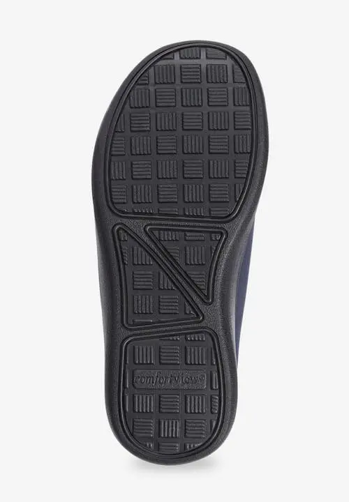 COMFORTVIEW Extra Wide Microbacterial Walking Shoe With Adjustable Straps - Navy