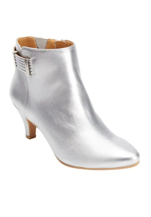 COMFORTVIEW The Decima Bootie With Metallic Detail - Silver