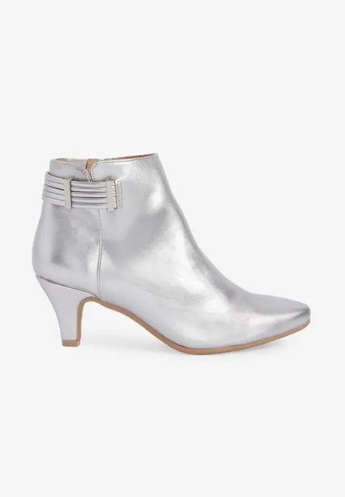 COMFORTVIEW The Decima Bootie With Metallic Detail - Silver