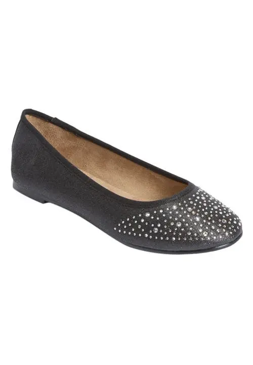 COMFORTVIEW The Dominique Embellished Flat - Black