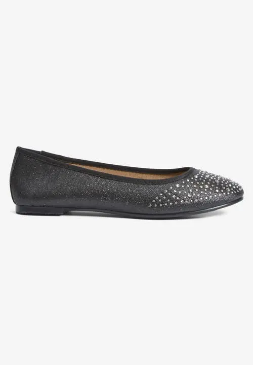 COMFORTVIEW The Dominique Embellished Flat - Black