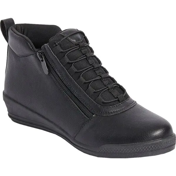 COMFORTVIEW Sport Faris Leather Sneaker - Black