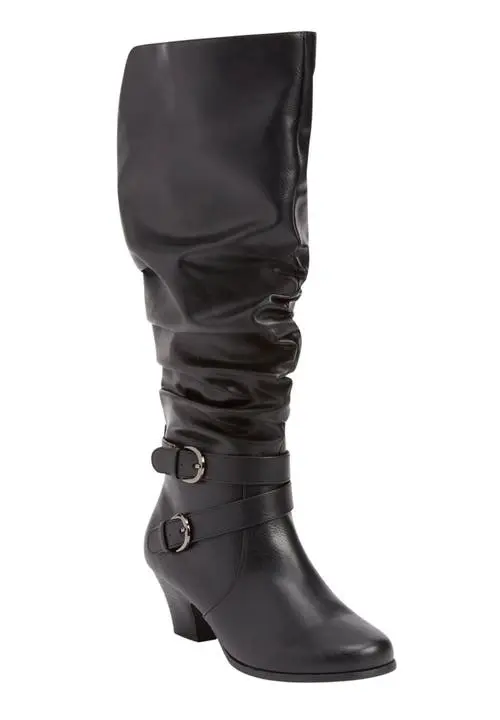 COMFORTVIEW Cleo Tall Wide Calf Boots - Black