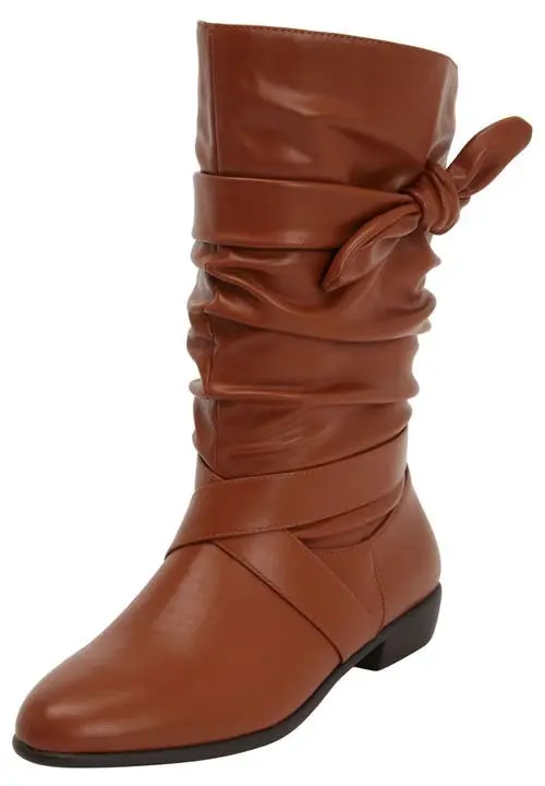 COMFORTVIEW Heather Wide Calf Boots - Cognac