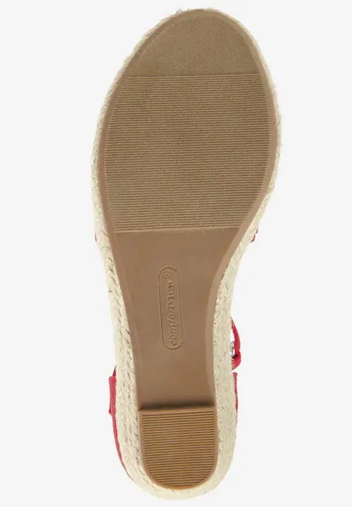 COMFORTVIEW The Charlie Espadrille Wedge Sandal - Red