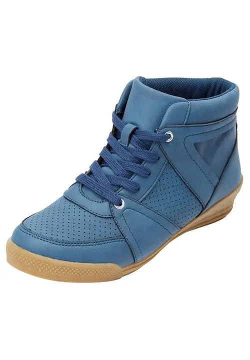 COMFORTVIEW Sport High Top Sneakers With Enhanced Ankle Support - Denim