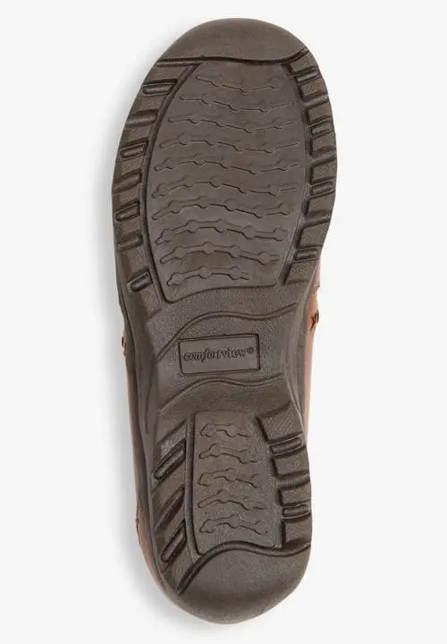 COMFORTVIEW Natalia Slip-on Flat With Decorative Cross Strap - Brown