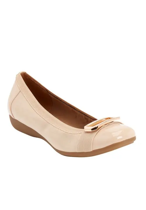 COMFORTVIEW London Square Toe Flats - New Nude