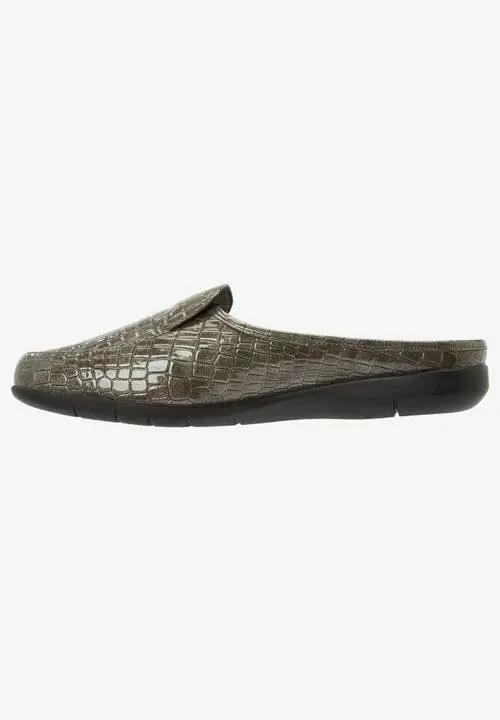 COMFORTVIEW Estelle Slip-on Mule With Crocodile Effect - Grey