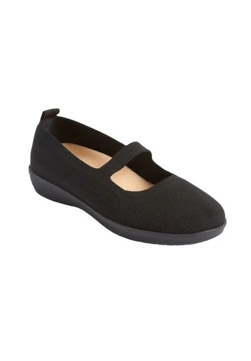 COMFORTVIEW Alisha Orthotic Mary Jane Flat - Black