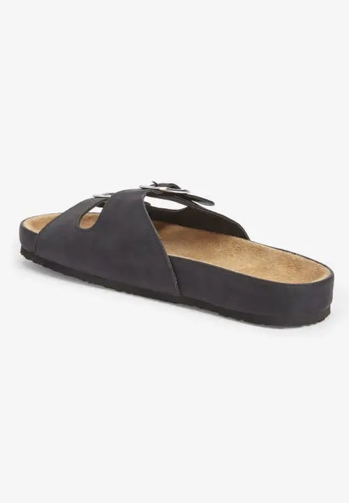 COMFORTVIEW Maxi Adjustable Slip-on Footbed Sandal - Black