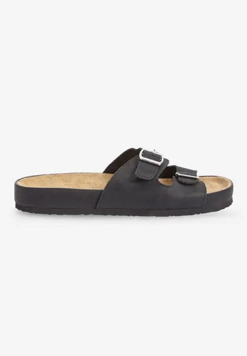 COMFORTVIEW Maxi Adjustable Slip-on Footbed Sandal - Black