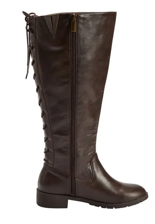 COMFORTVIEW The Charleston Wide Calf Boot - Dark Brown