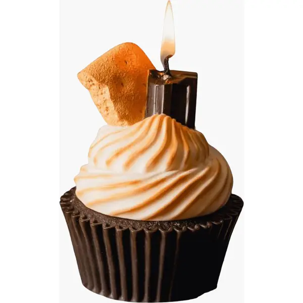SOUTHLAKE GIFTS S'more Cupcake Candle - Dark Brown/tan