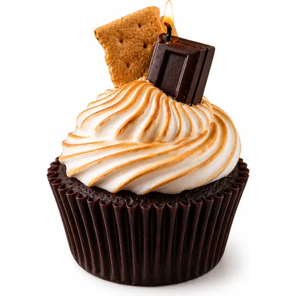 SOUTHLAKE GIFTS S'more Cupcake Candle - Dark Brown/tan