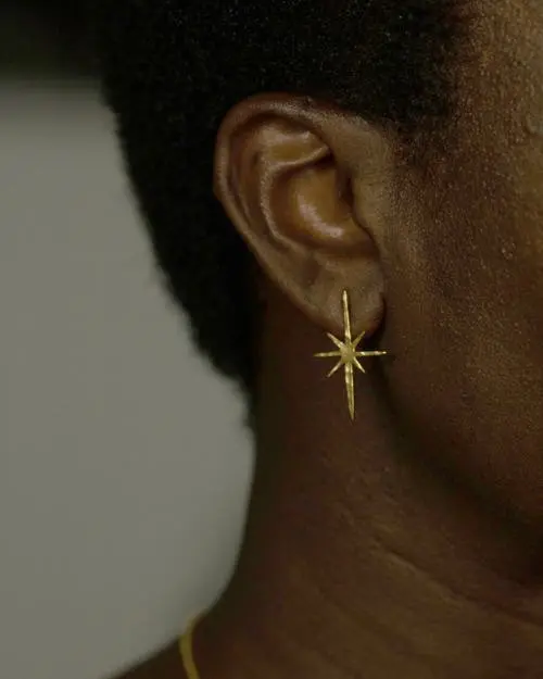 OTTOMAN HANDS Northern Star Stud Earrings - Brass