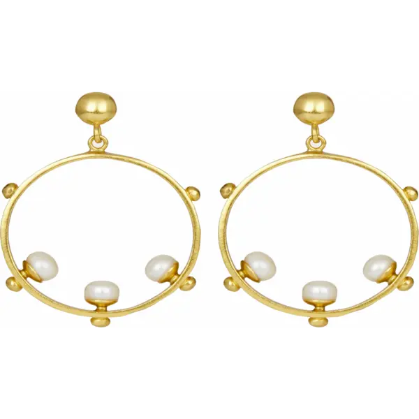 OTTOMAN HANDS Aristea Bead Hoop Earrings - Brass