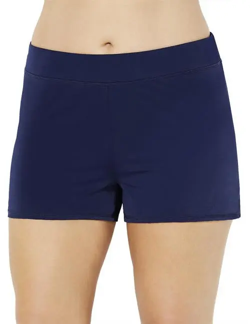 SWIMSUITS FOR ALL Chlorine Resistant Banded Swim Short - Navy
