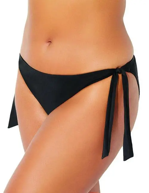 SWIMSUITS FOR ALL Side Tie Swim Brief - Black